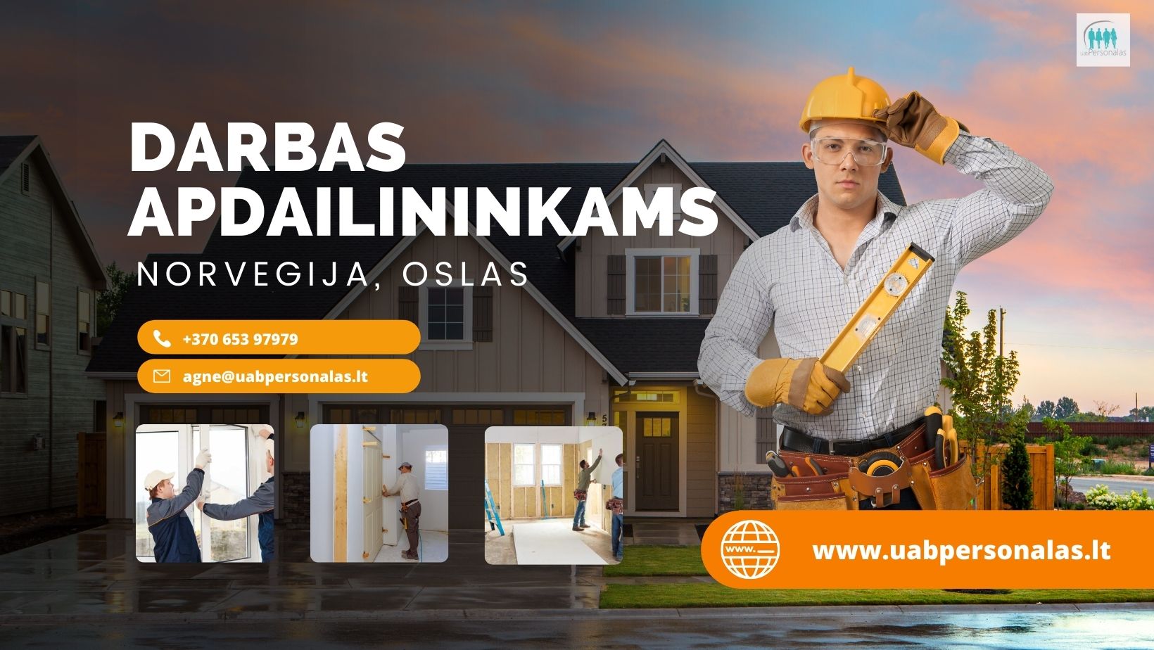 Siūlomas darbas vidaus apdailininkams Norvegijoje - UAB Personalas